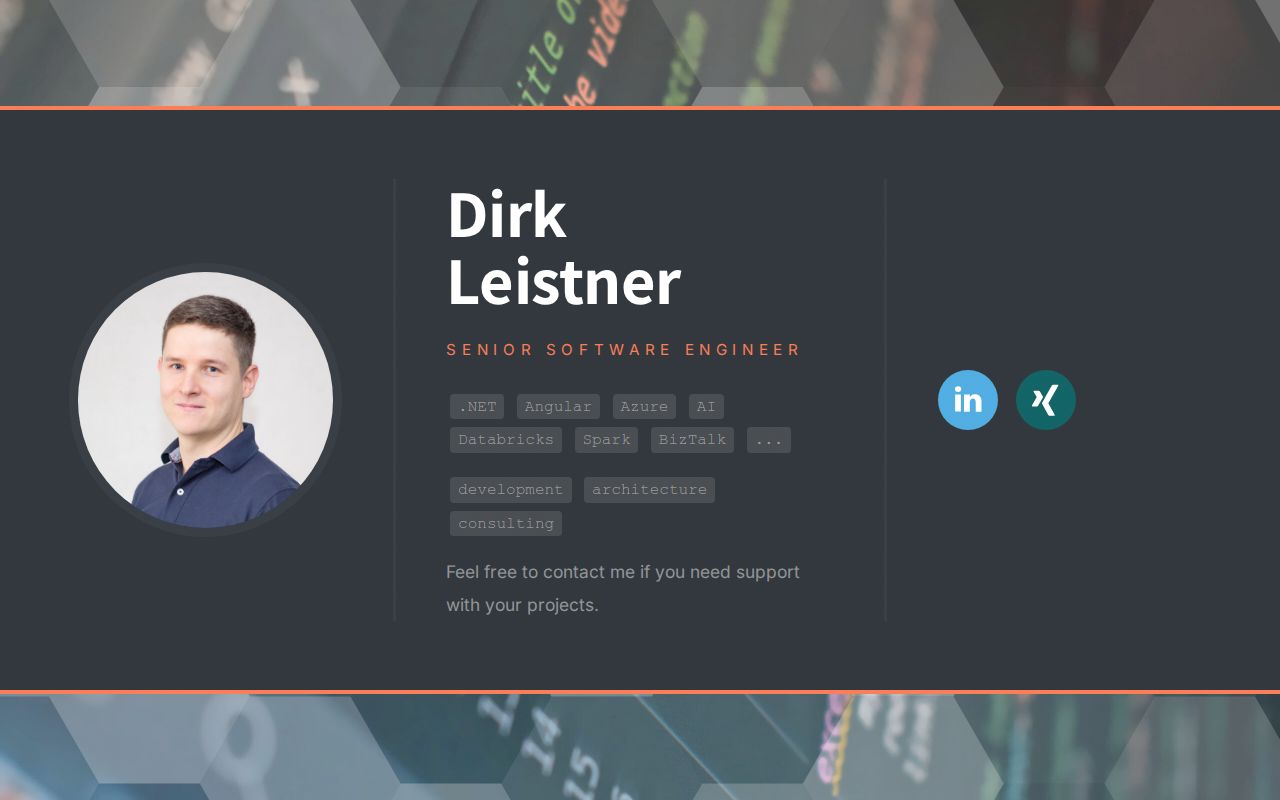 Dirk Leistner - Senior Software Engineer
